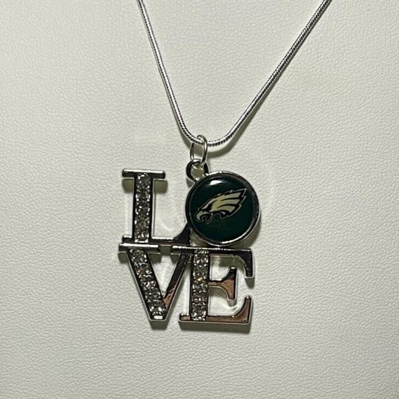 NFL | Jewelry | Philadelphia Eagles Nfl Love Charm Necklace New | Poshmark